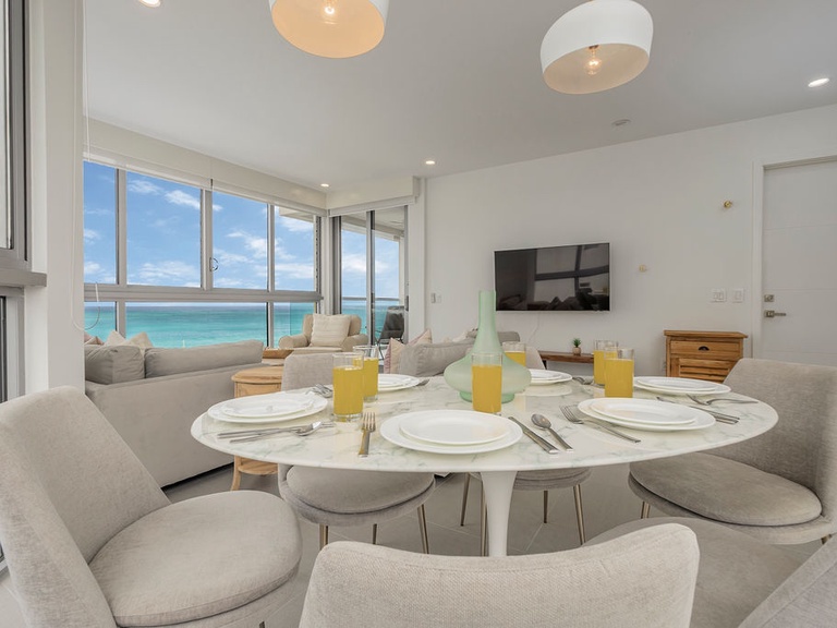 3BS-Azure516 - Modern 3BR Corner Condo | Ocean Views | Blue Aruba